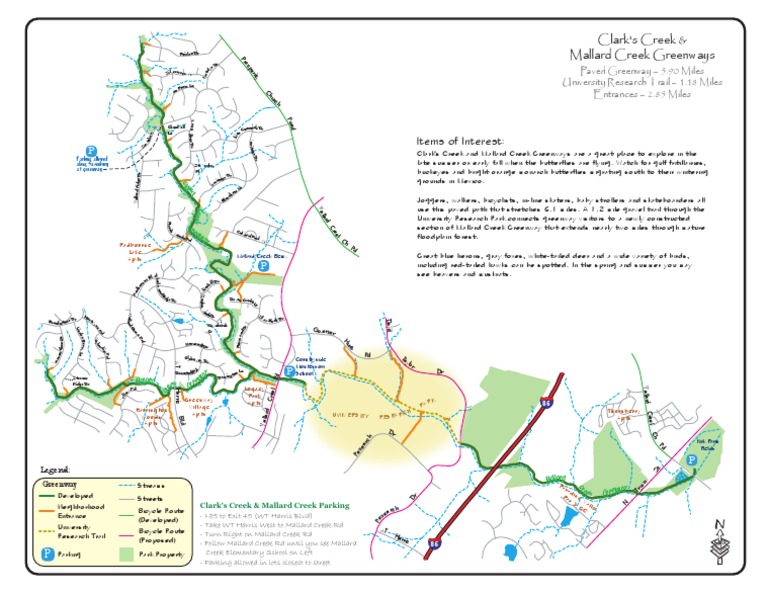 Clarks Creek and Mallard Creek Greenways Map-2 | PDF | Transport | Leisure