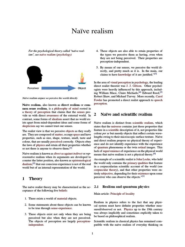 Naïve Realism | PDF | Philosophical Realism | Philosophical Theories
