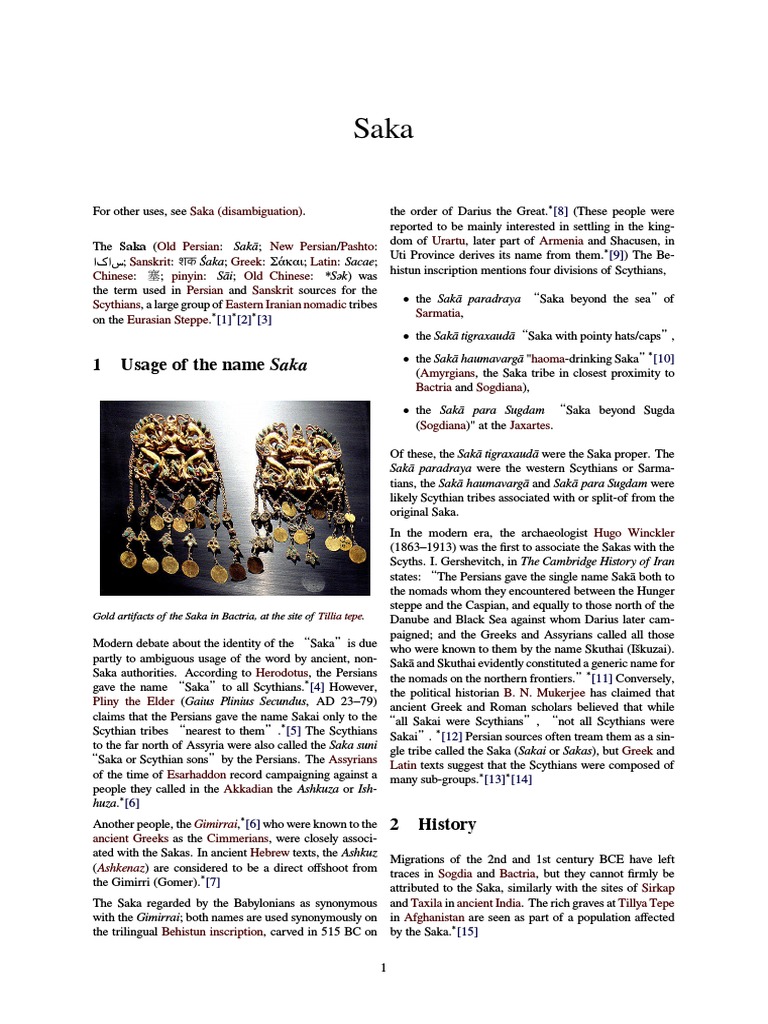 1 Usage of The Name Saka | PDF | Ancient Peoples | Ancient Europe