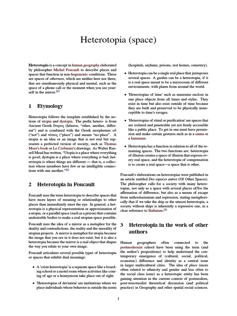 Heterotopia (Space) | PDF | Postmodernism | Philosophical Movements