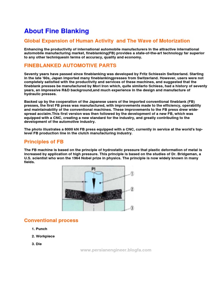 Fine Blanking | Download Free PDF | Forging | Pump