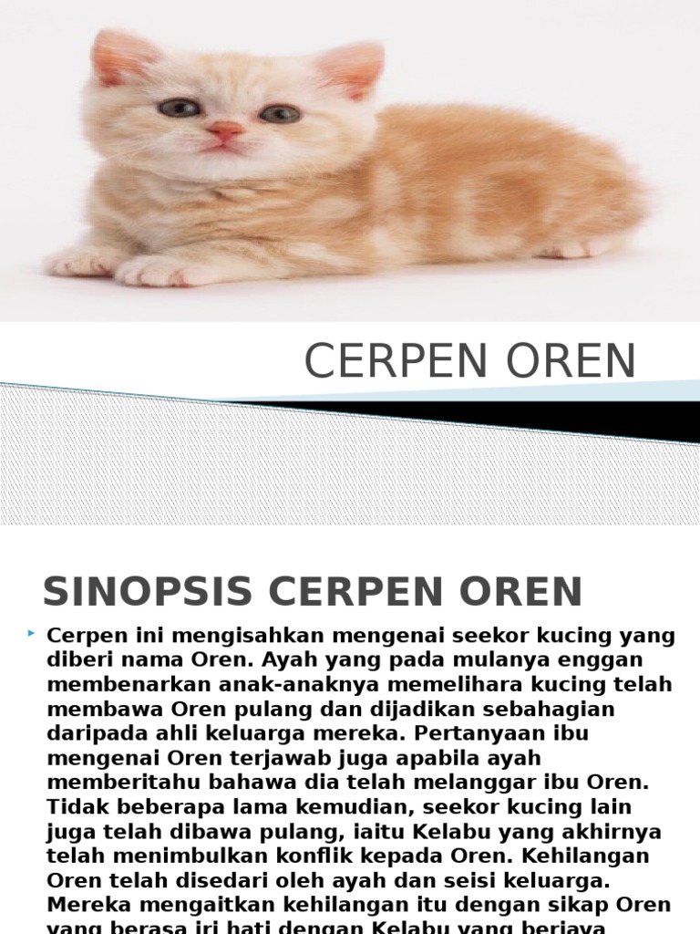 Sinopsis dan Pengajaran Cerpen Oren | PDF | Seni & Disiplin Bahasa