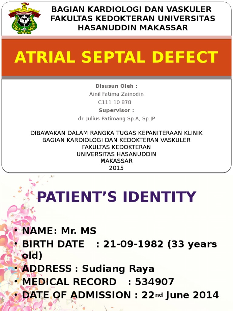 Atrial Septal Defek | PDF | Congenital Heart Defect | Atrium (Heart)