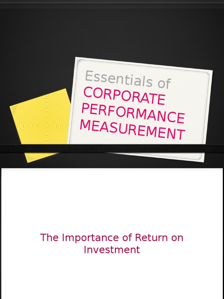 Essentials of Corporate Performance Measurement Part 1 | PDF | Book ...