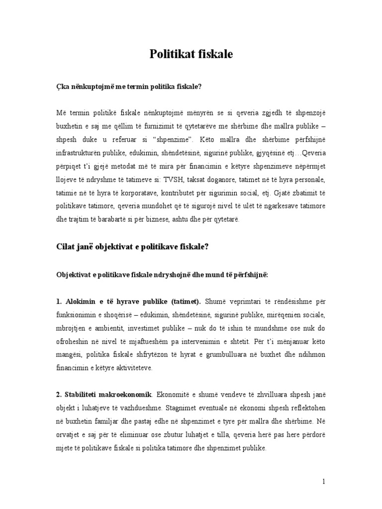 Politika Fiskale | PDF
