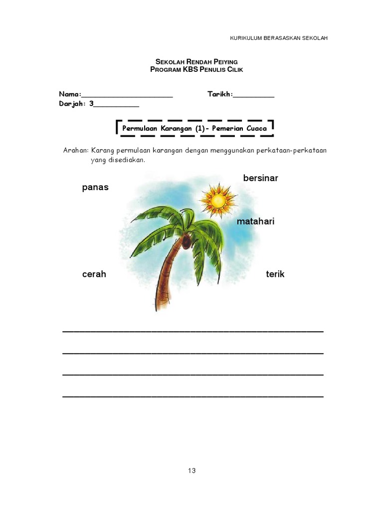 Praktis Karangan P3 Peiying Primary | PDF