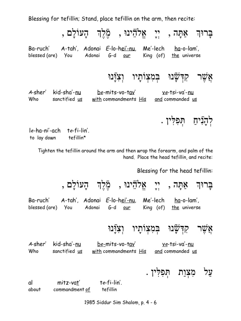 Tefillin Blessings and Prayers Guide | PDF