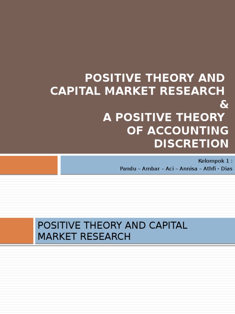 Positive Accounting & Market Theory | PDF | Interest | Loans