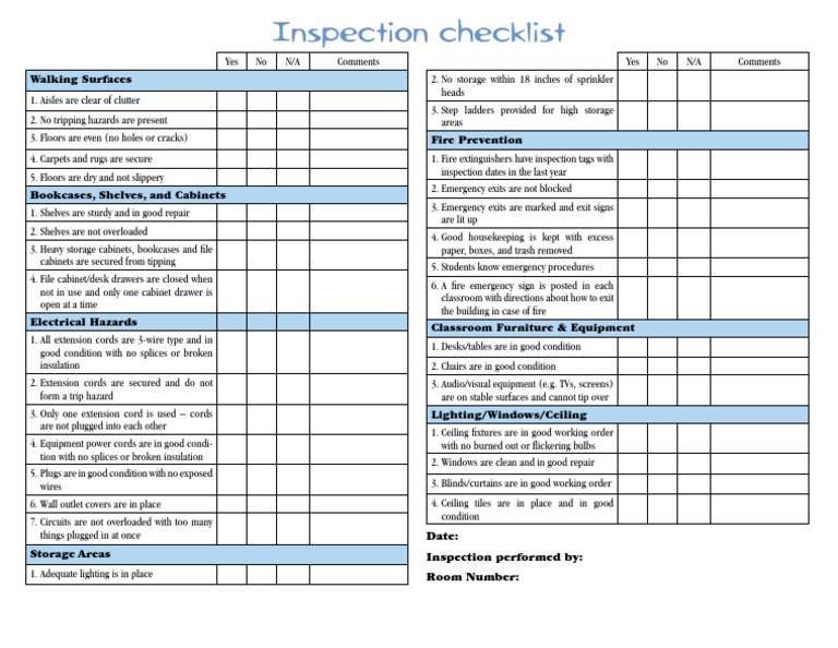 Inspection Checklist | PDF