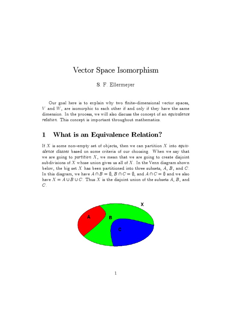 Equivalence Relations and Vector Space Isomorphisms | PDF | Vector Space | Integer