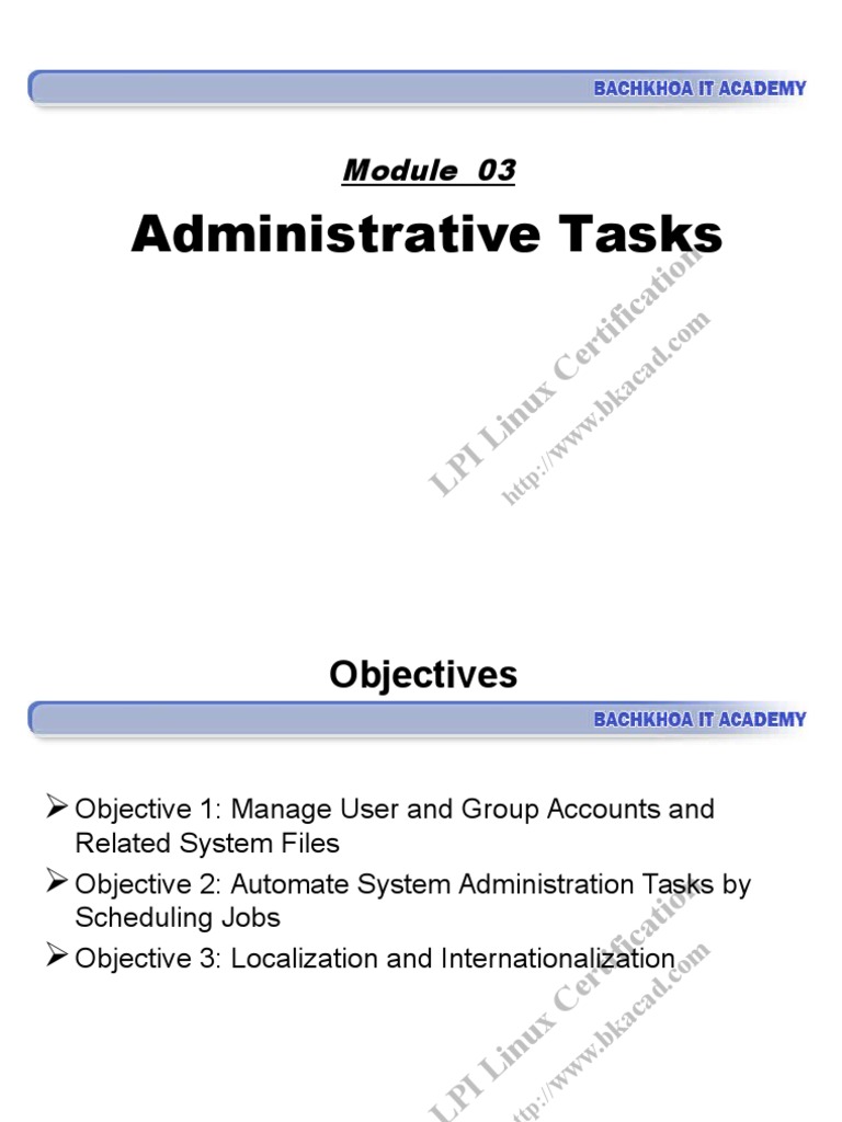 LPI Linux Admin Tasks Overview | PDF | Cyberwarfare | Security