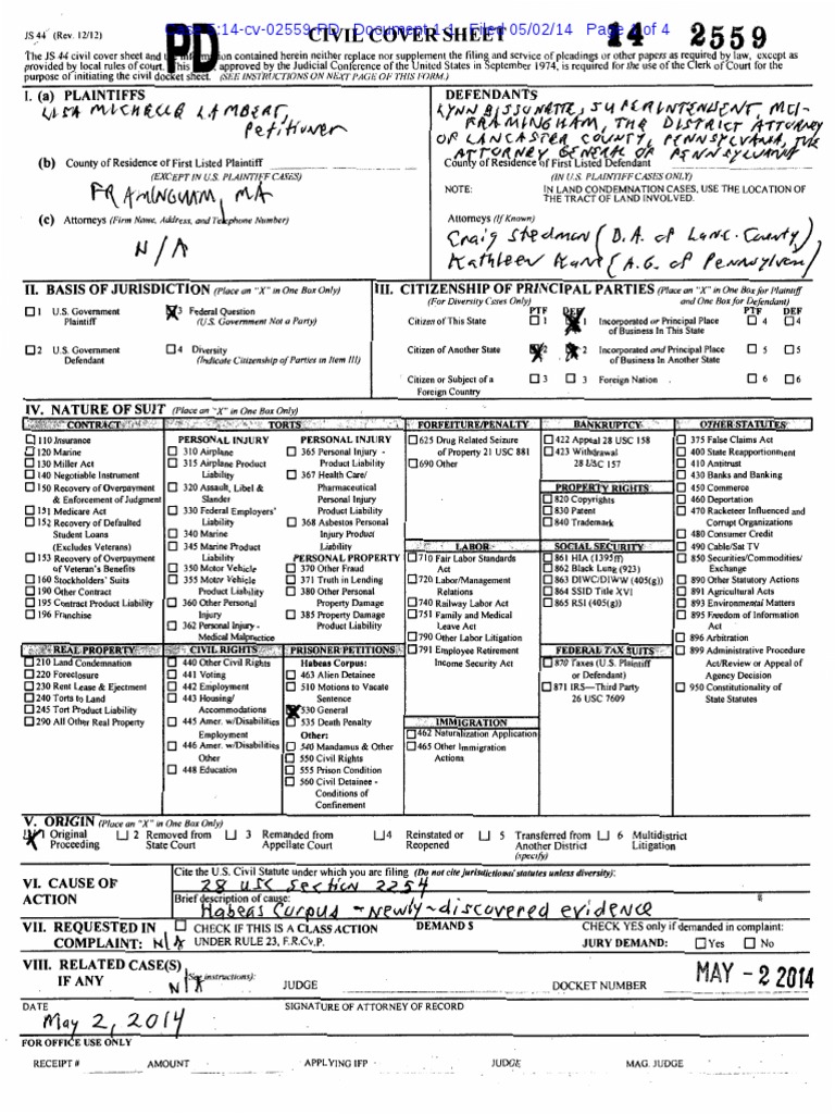 Lambert Appeal 2014 | PDF | Tort | Complaint