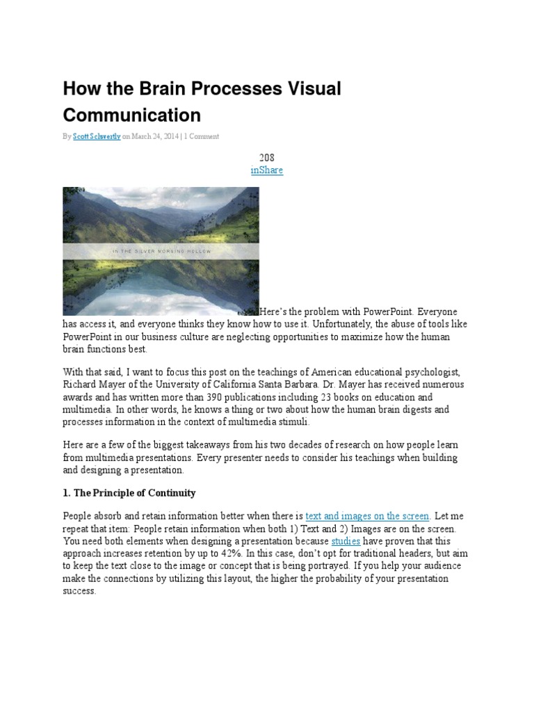How The Brain Processes Visual Communication | PDF | Multimedia ...