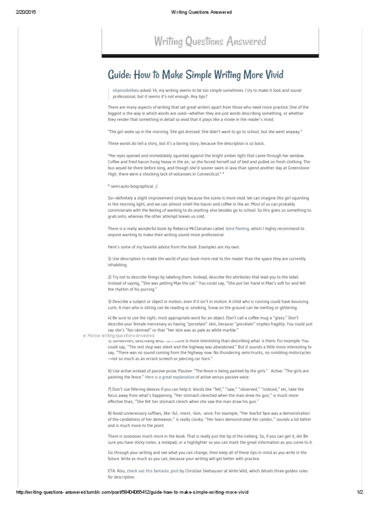 Writing Questions Answered: Guide: How To Make Simple Writing More ...