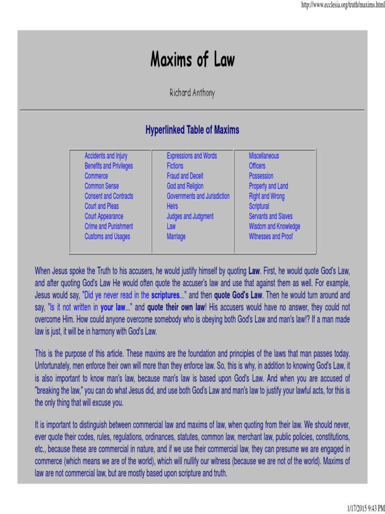 Maxims of Law | Wife | Crimes