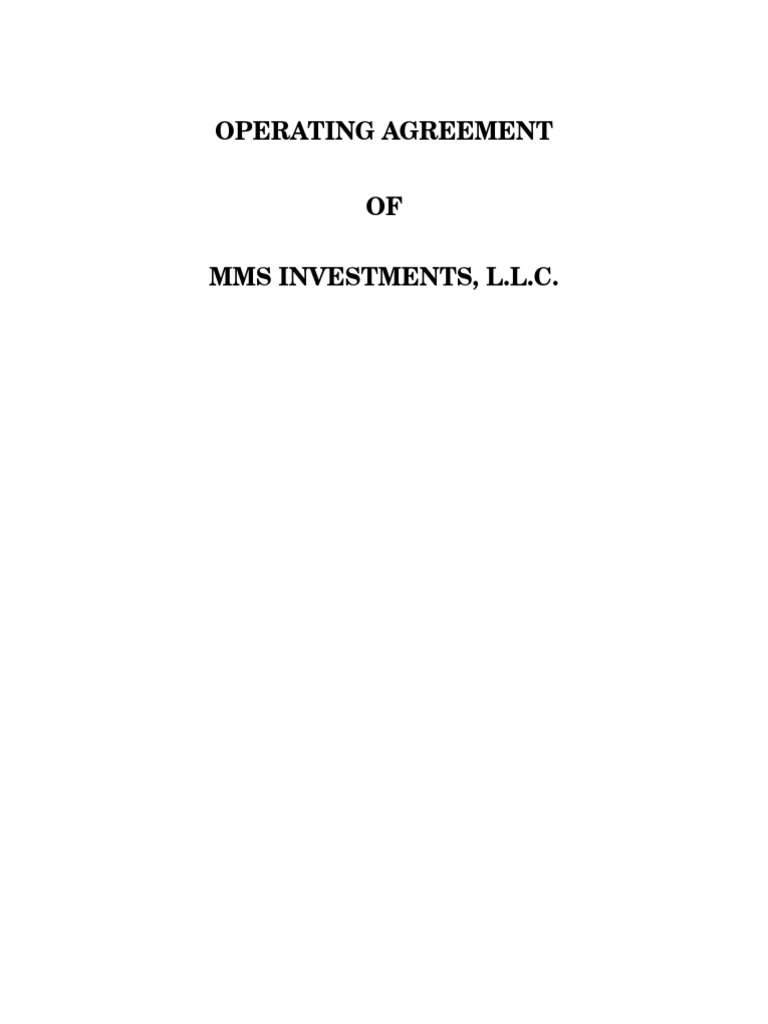 Operating Agreement Template | PDF | Limited Liability Company ...