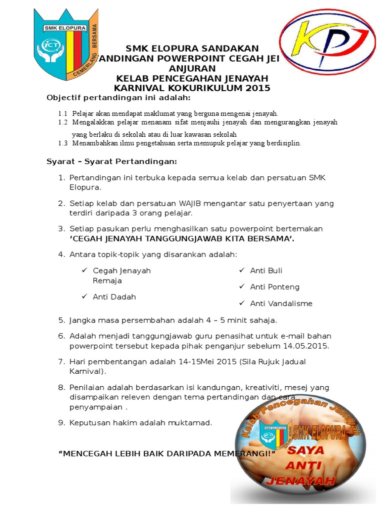 Poster PERTANDINGAN POWERPOINT CEGAH JENAYAH | PDF