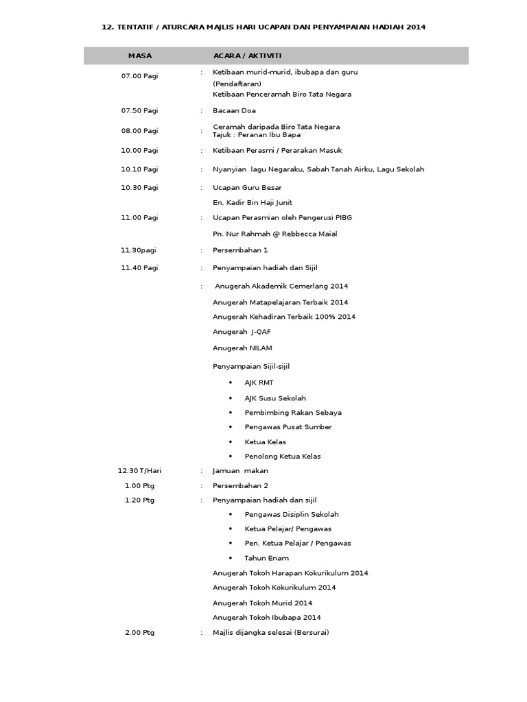 Tentatif Contoh | PDF