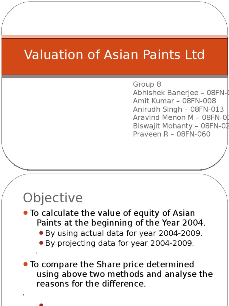 Valuation of Asian Paints | PDF | Valuation (Finance) | Cost Of Capital