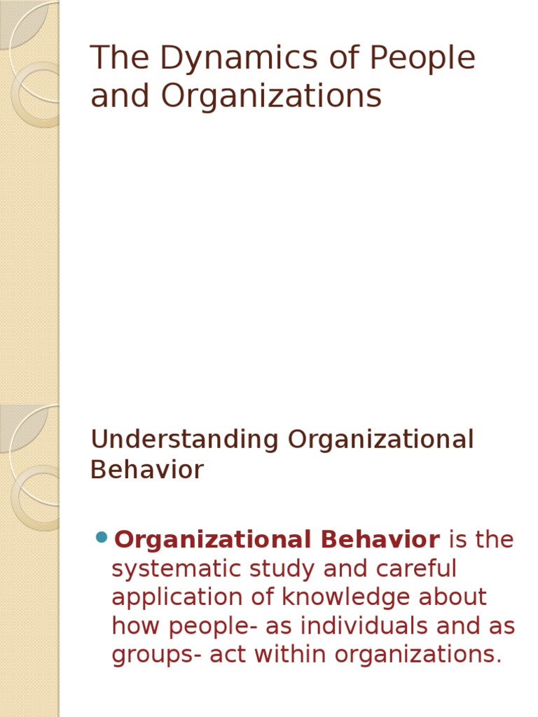 Dynamics of People and Organization | Psychology | Motivation