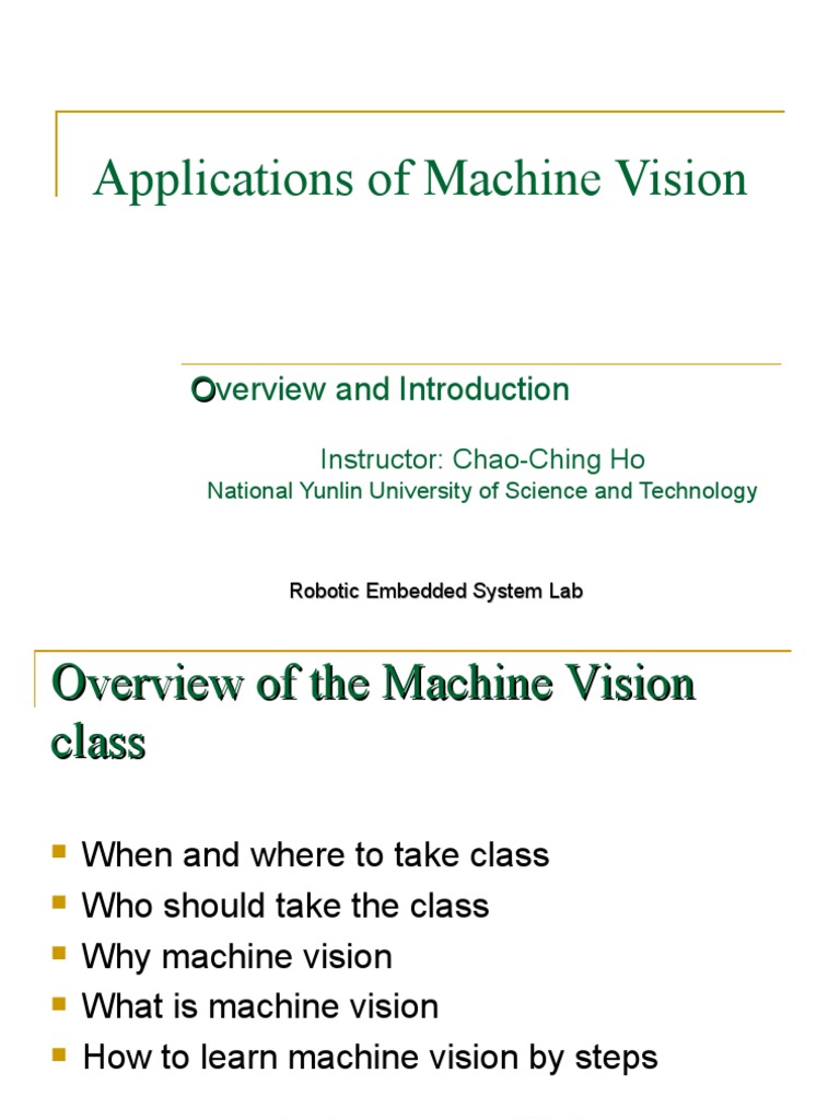 Machine Vision Overview and Introduction | Download Free PDF | Computer ...