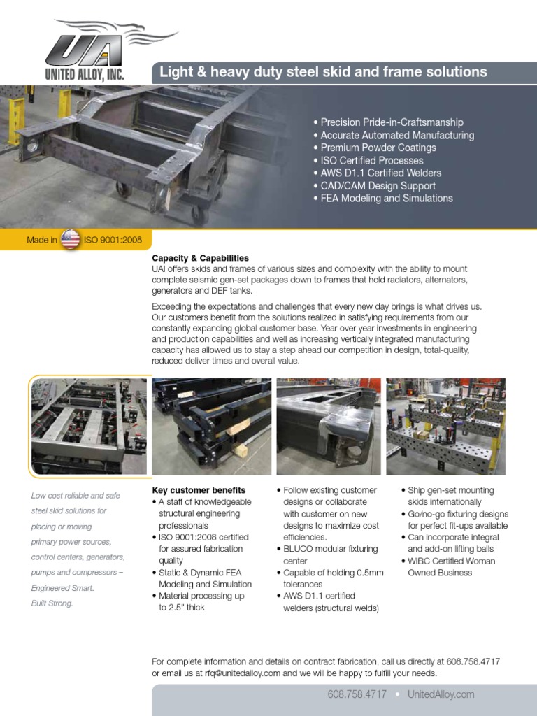 Light & Heavy Duty Steel Skid and Frame Solutions: Capacity ...