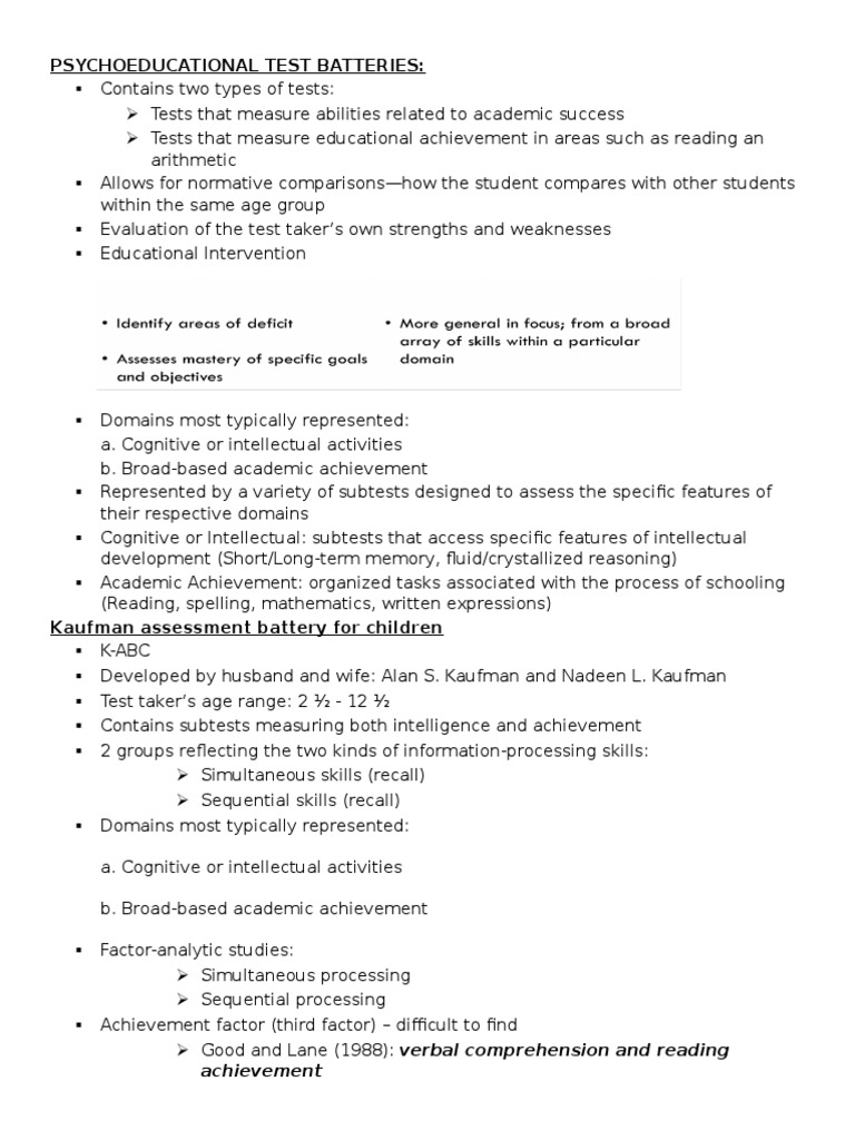 Psychoeducational Test Batteries - Hos | PDF | Mental Processes ...