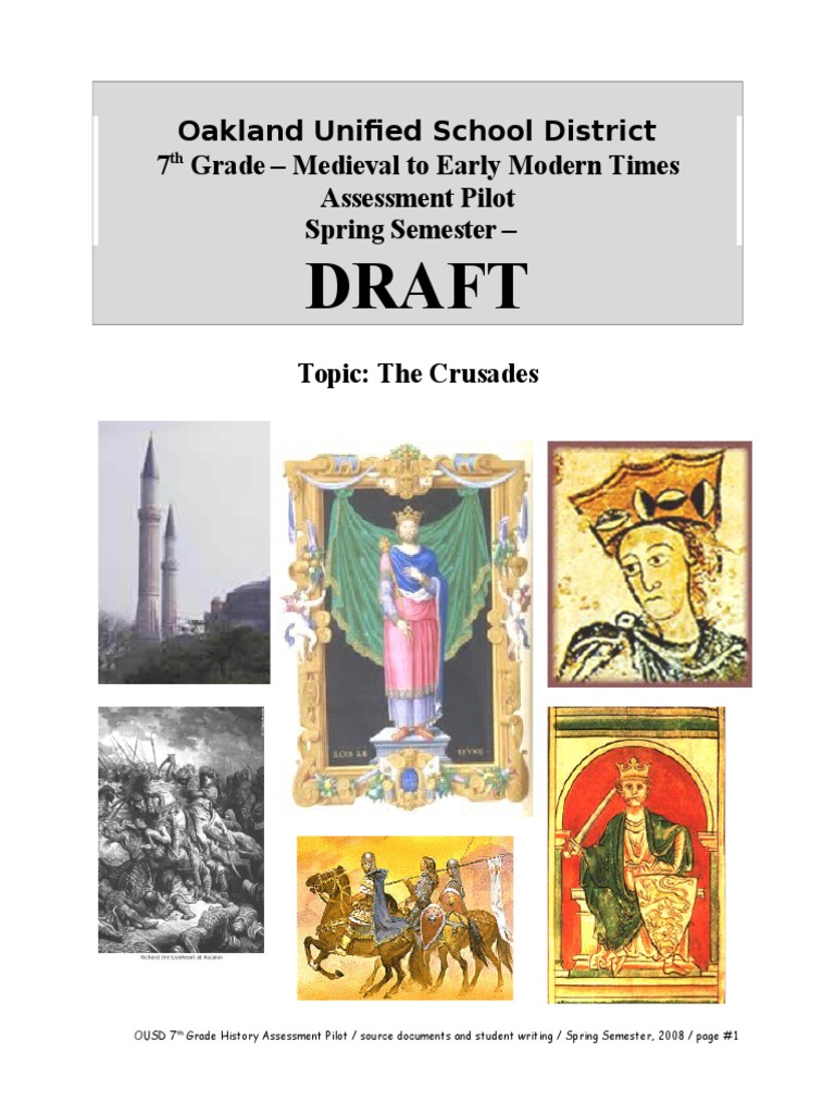 7th Grade Assessment Pilot - The Crusades | PDF | Saladin | Crusades