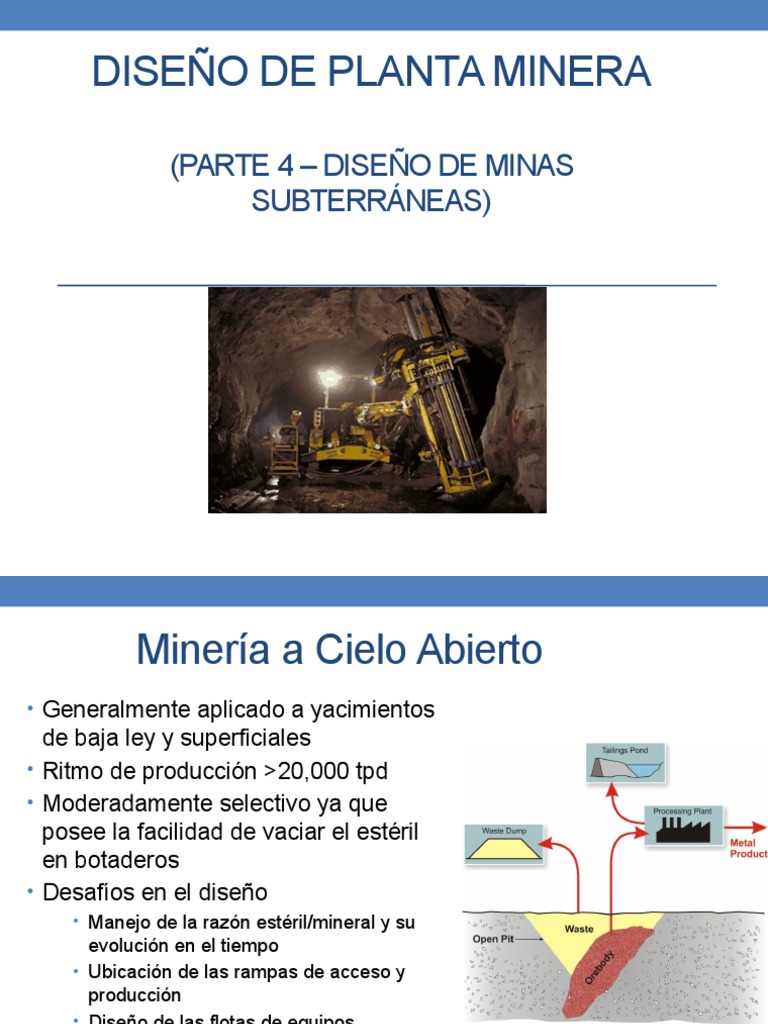 DPM - Parte 4 - Diseño de Mina Subterránea | Mineralogía | Minería