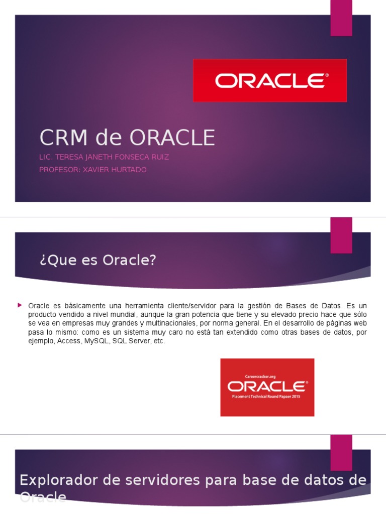 CRM de Oracle | PDF | Oracle Corporation | Gestión de la relación con ...
