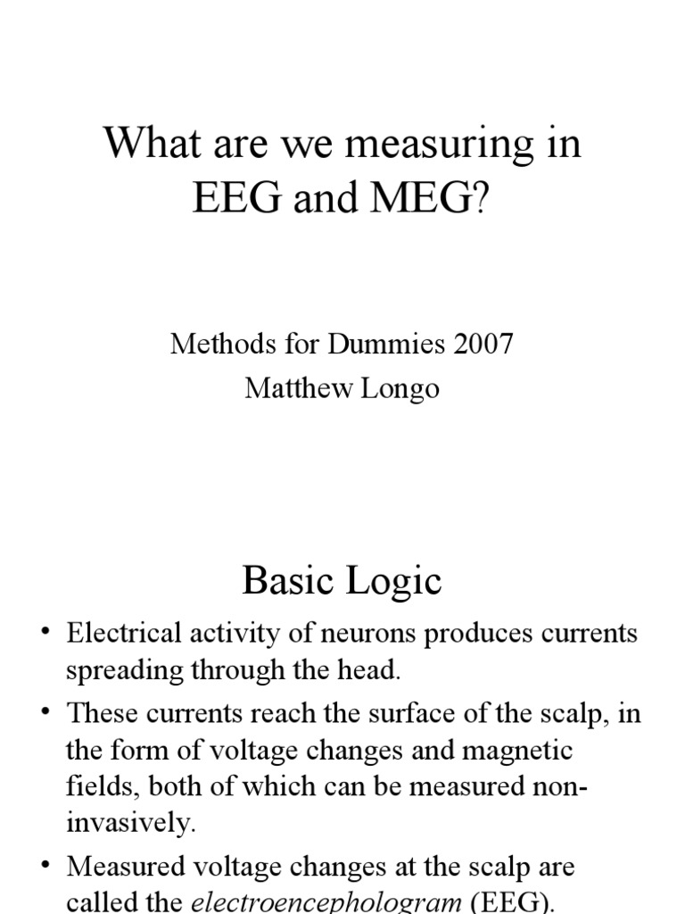 EEG and MEG Basics Explained | PDF | Magnetoencephalography | Chemical ...