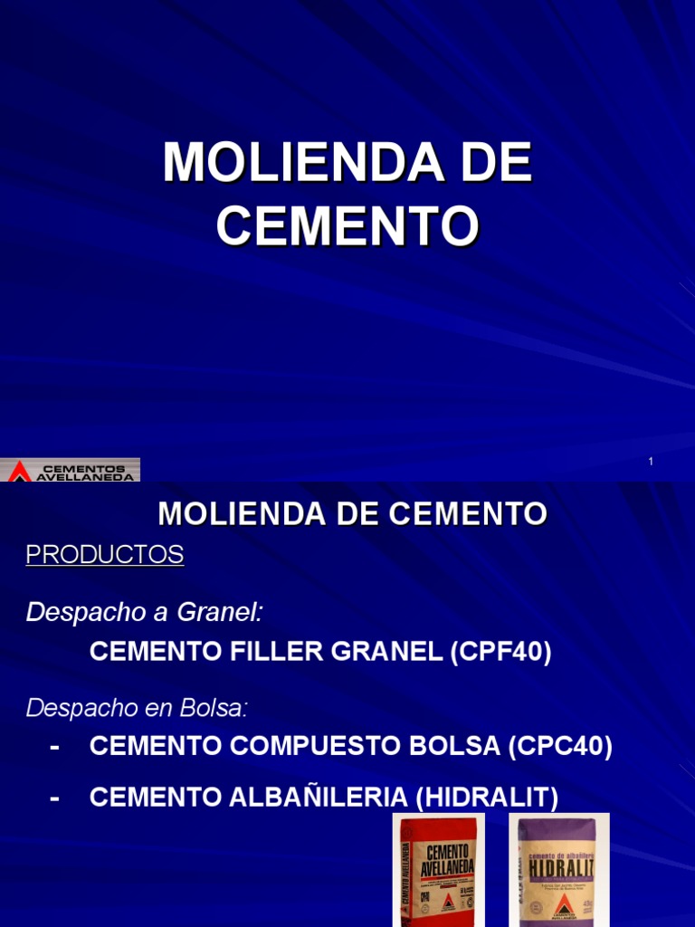 Molienda de Cemento SL | PDF | Cemento | Ingeniería de Edificación