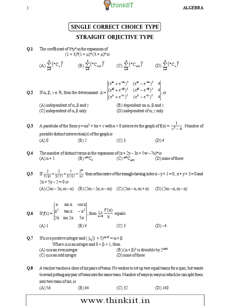 Algebraic Expression Equivalents and Problems | PDF | Quadratic ...