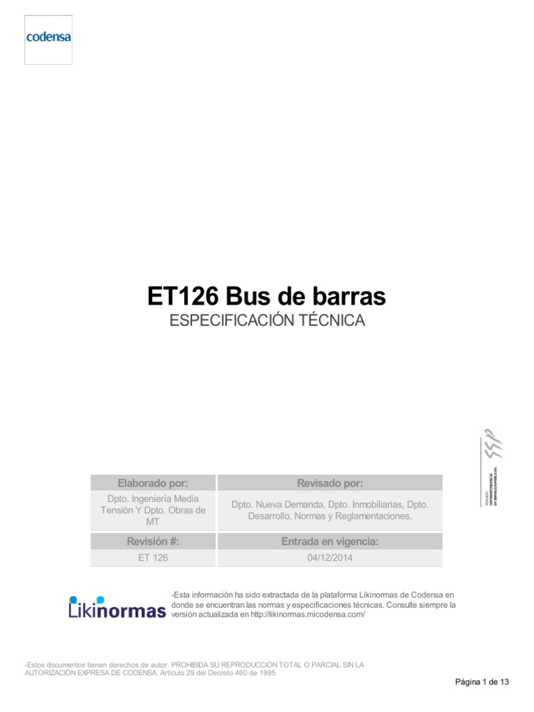 Norma Codensa Blindobarras 2015 | PDF | Corriente eléctrica | Aluminio