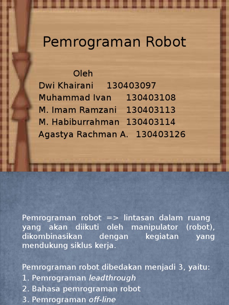 Pemrograman Robot | PDF