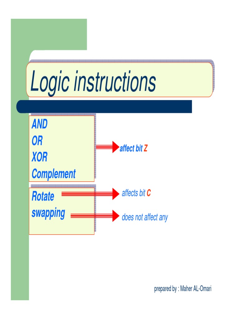2.4 Logic Instructions PDF | PDF | Theory Of Computation | Computer ...