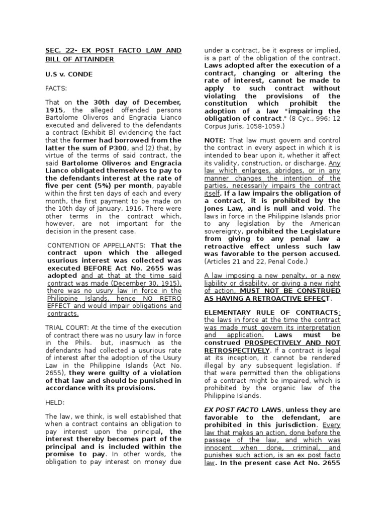 Ex Post Facto | PDF | Ex Post Facto Law | Crime & Violence