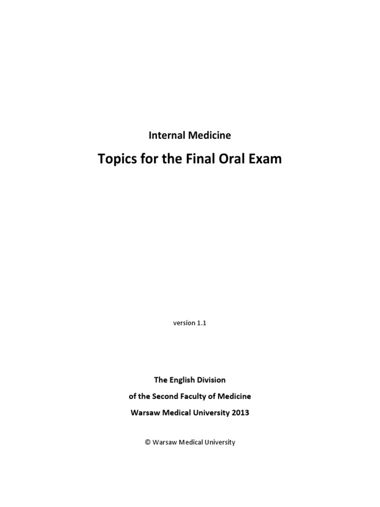 Internal Medicine Exam Topics Overview | PDF | Rheumatology | Medical ...