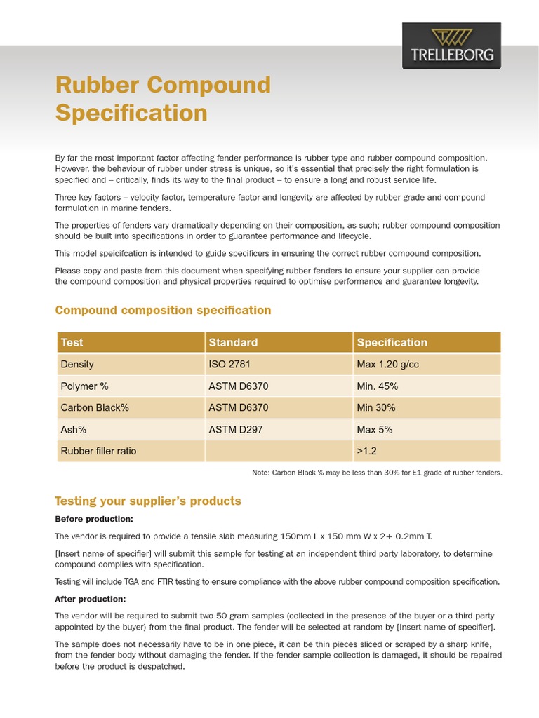 TMS Rubber Compound Spec 2 | PDF | Natural Rubber | Specification ...