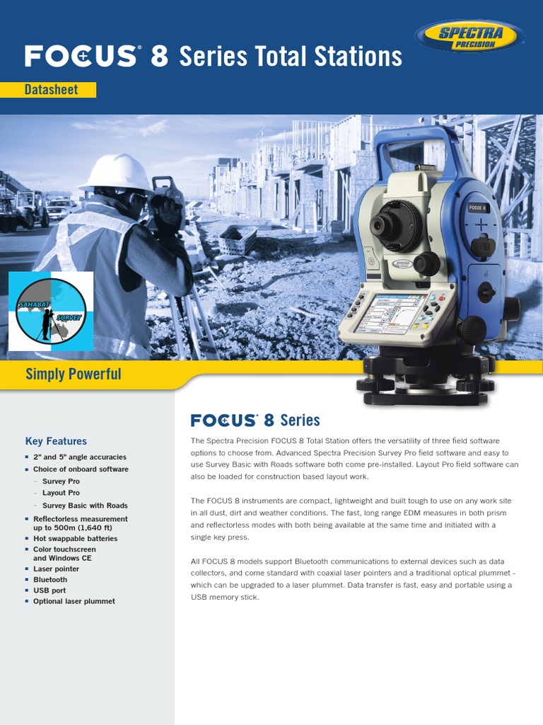 Data Sheet - Total Station Spectra Perecision FOCUS 8 (Sahabat Survey ...