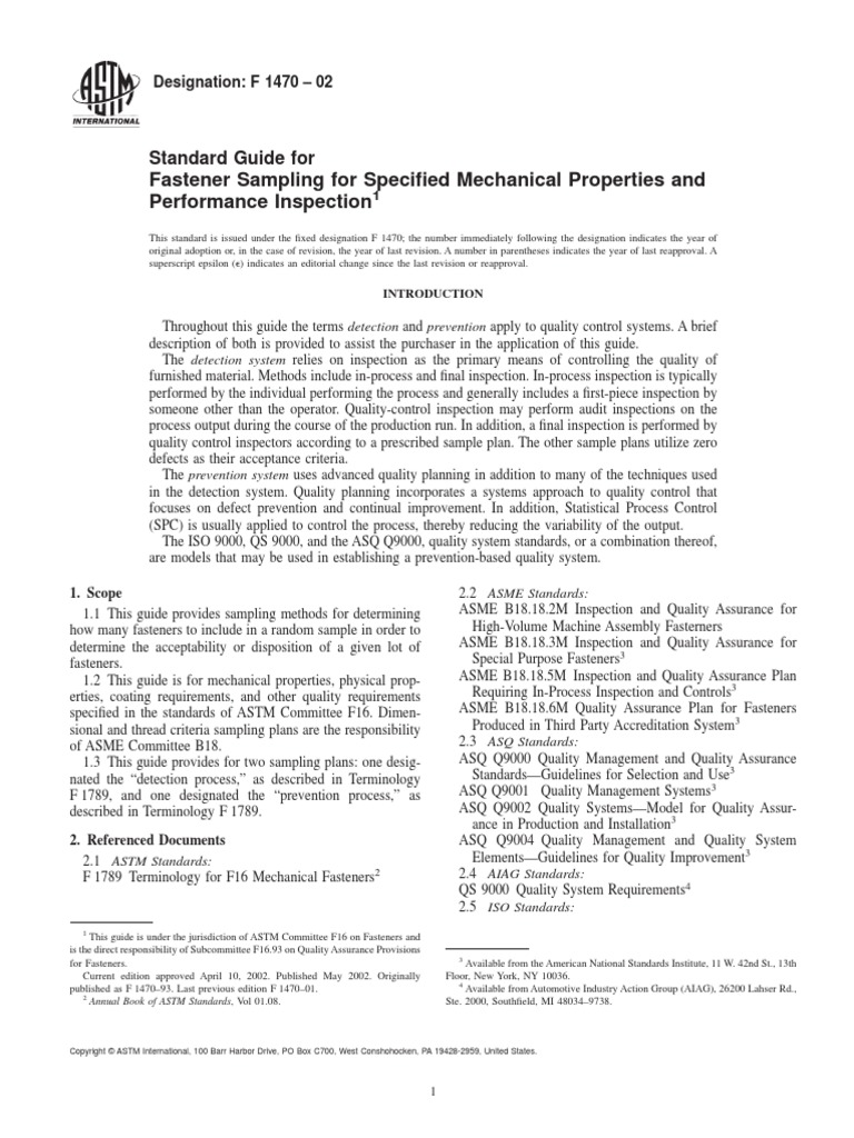 Astm f1470 | Quality Management System | Strength Of Materials