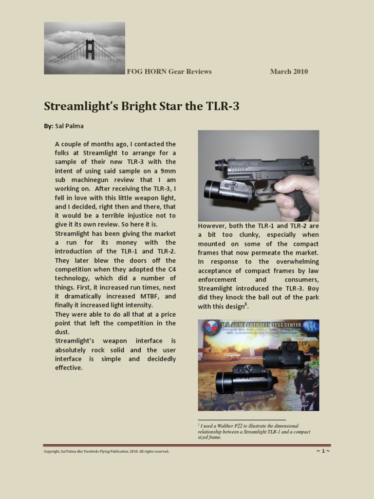 Streamlight's Bright Star The TLR-3 | PDF | Firearms | Projectile Weapons