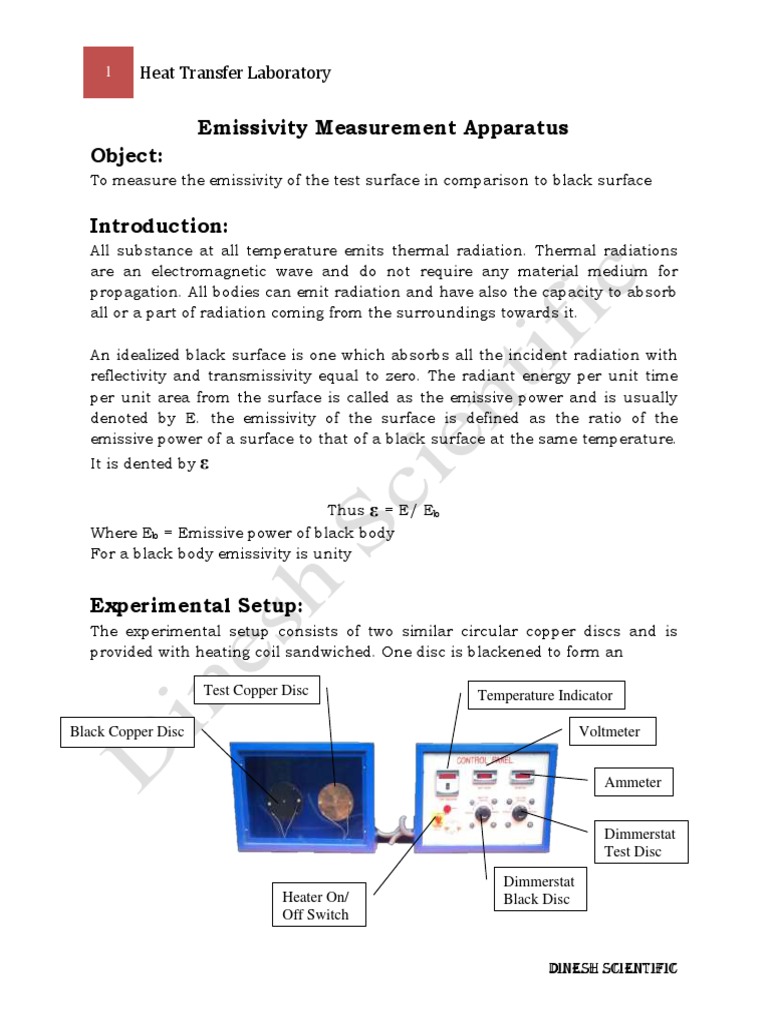 Emissivity Measurement Apparatus | PDF | Building Engineering ...