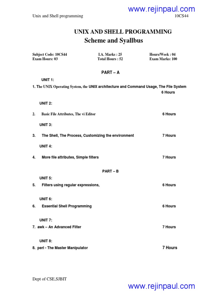 Notes of Unix and Shell Programmning | Download Free PDF | Computer ...