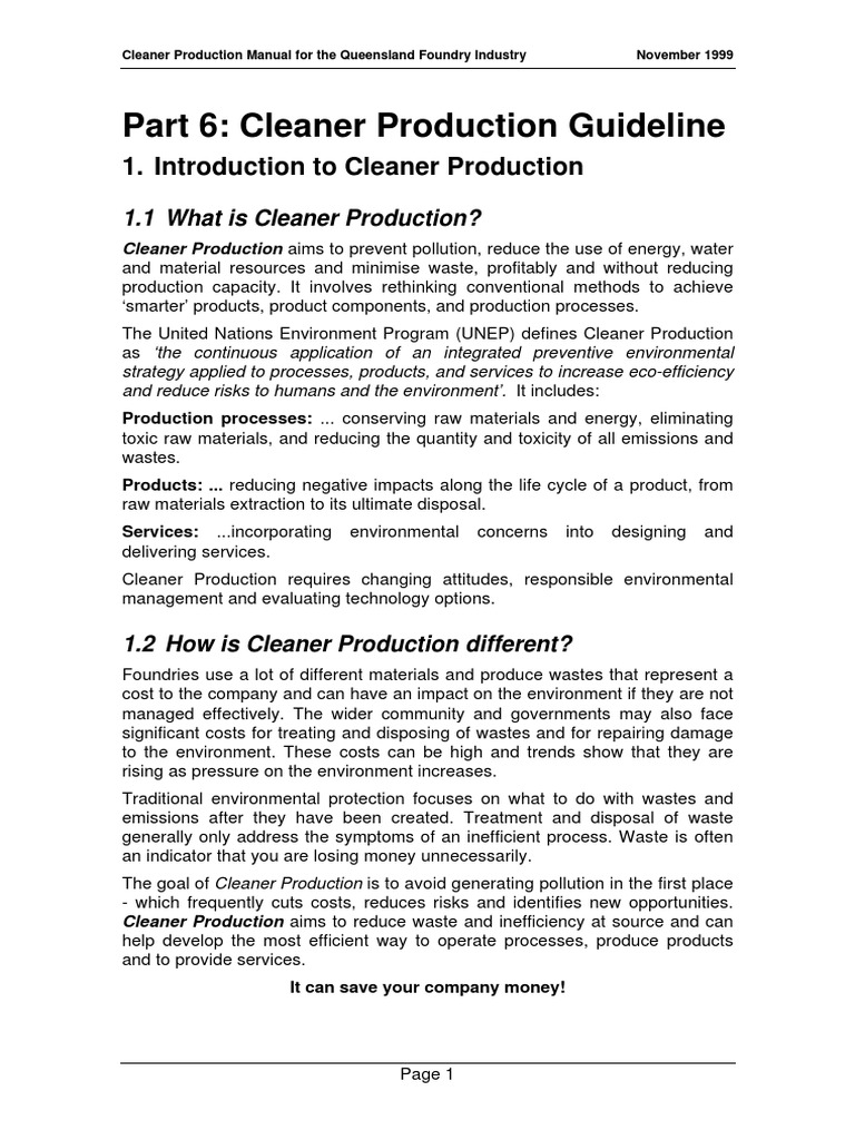 Cleaner Production | PDF | Waste Management | Waste