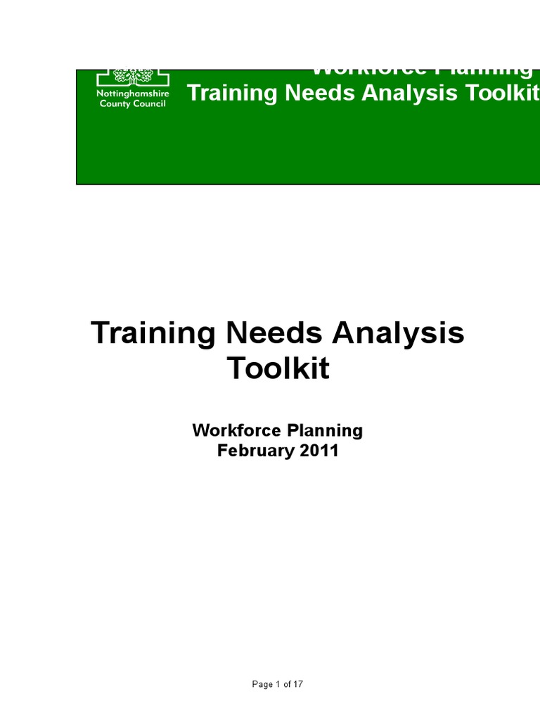 Training Needs Analysis Toolkit Guide | PDF | Audit | Ellipsis
