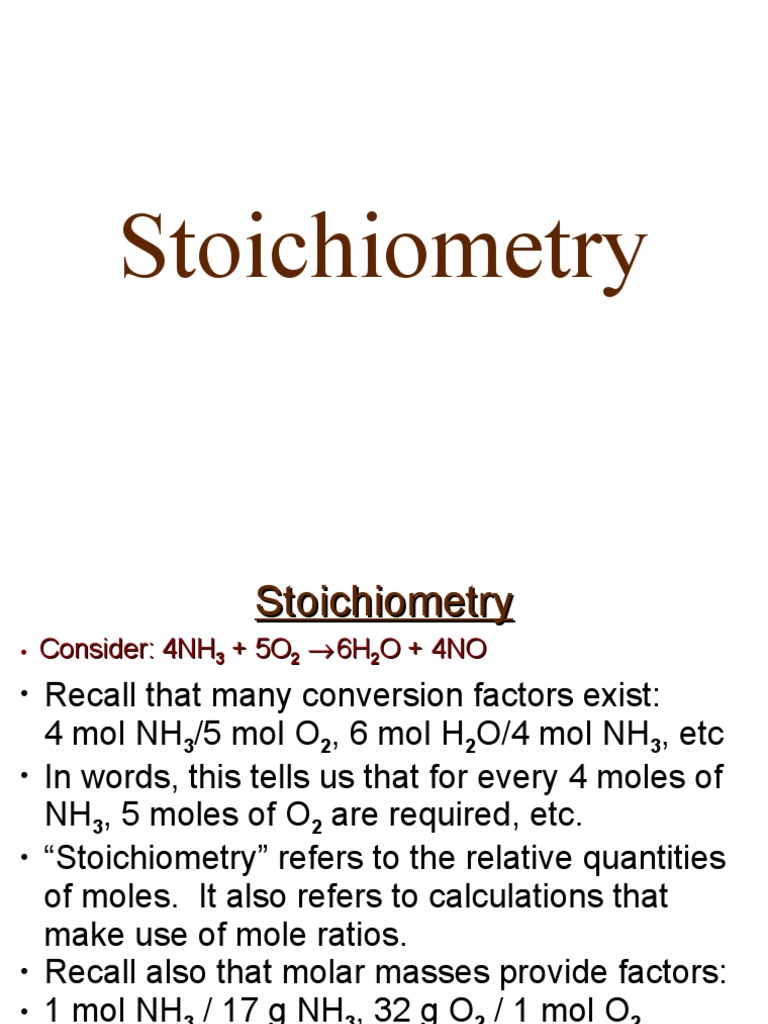Stoichiometry | PDF | Stoichiometry | Mole (Unit)