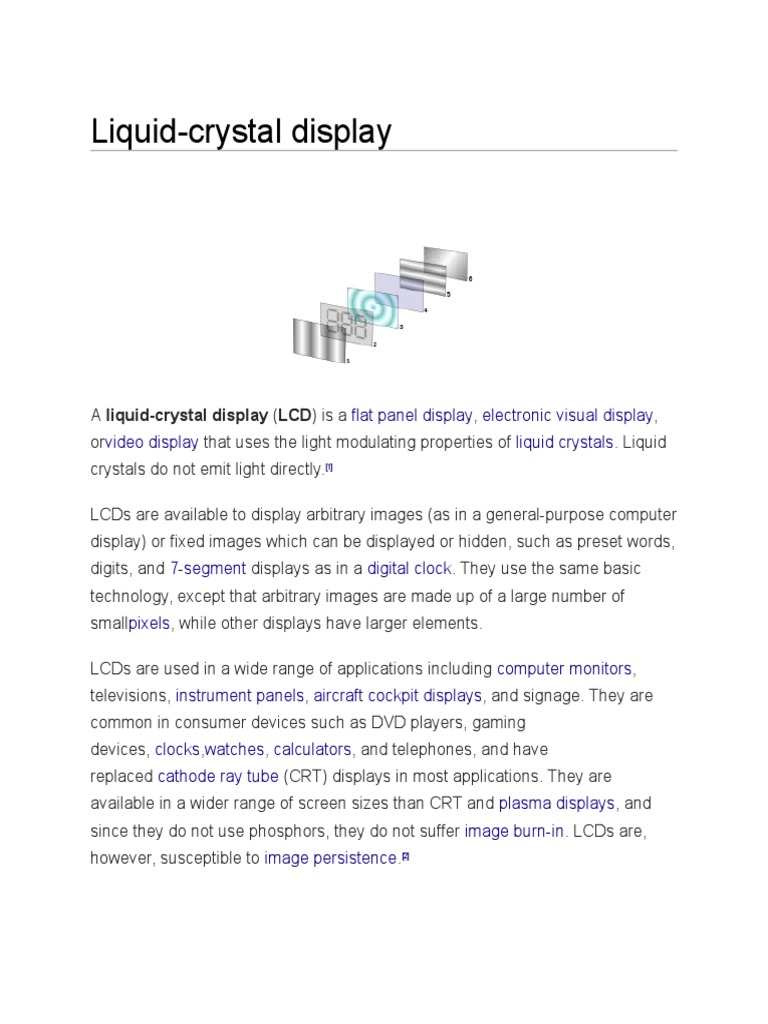 LCD Display | PDF | Liquid Crystal Display | Backlight