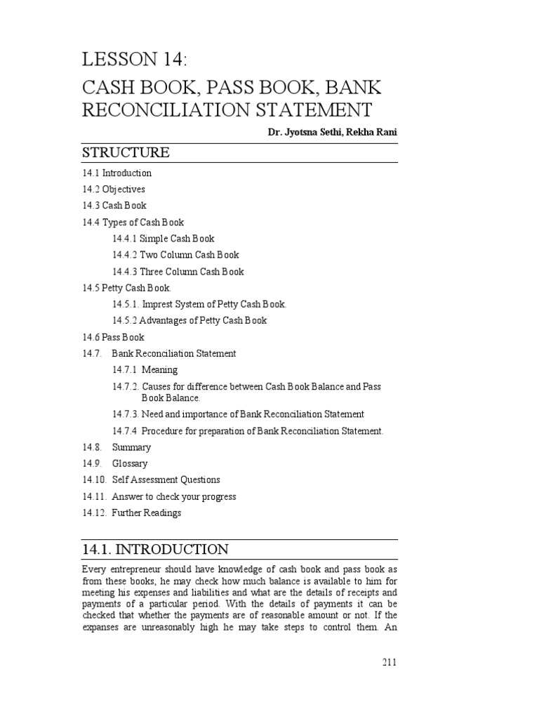 Bank Reconciliation Statement | PDF | Cheque | Debits And Credits