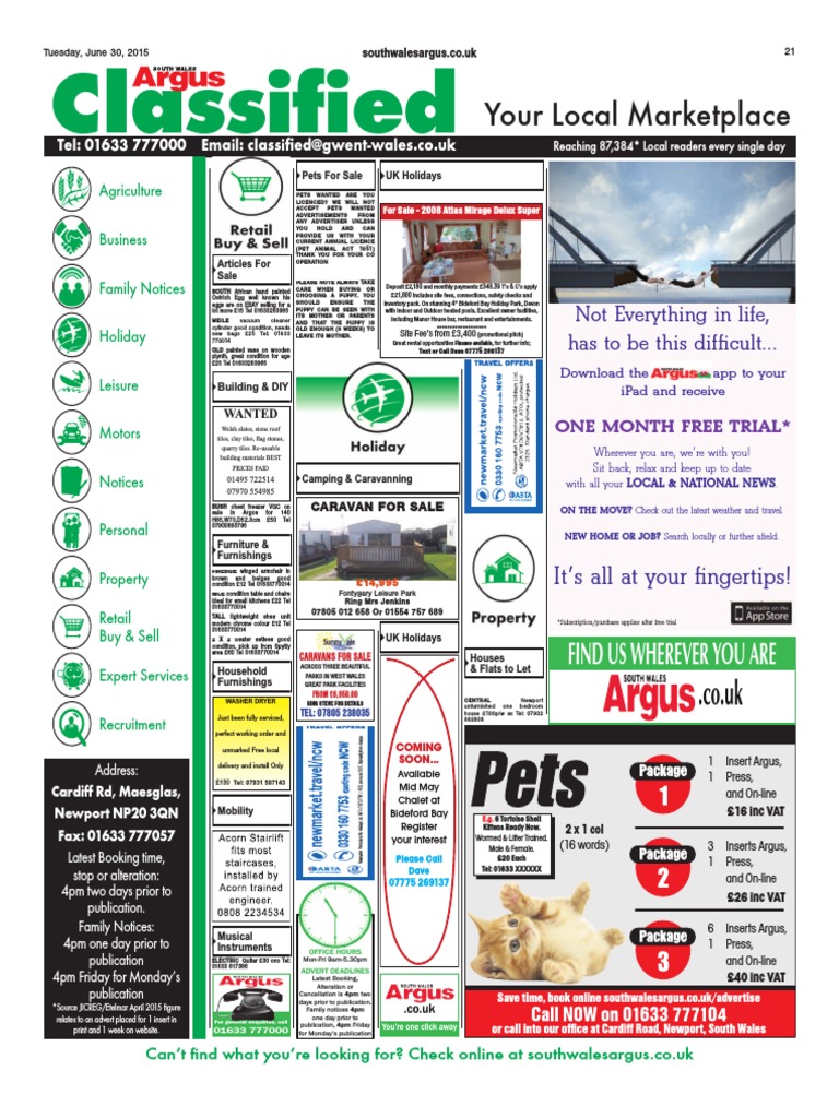 Classified: Your Local Marketplace | PDF | Newspapers | Advertising